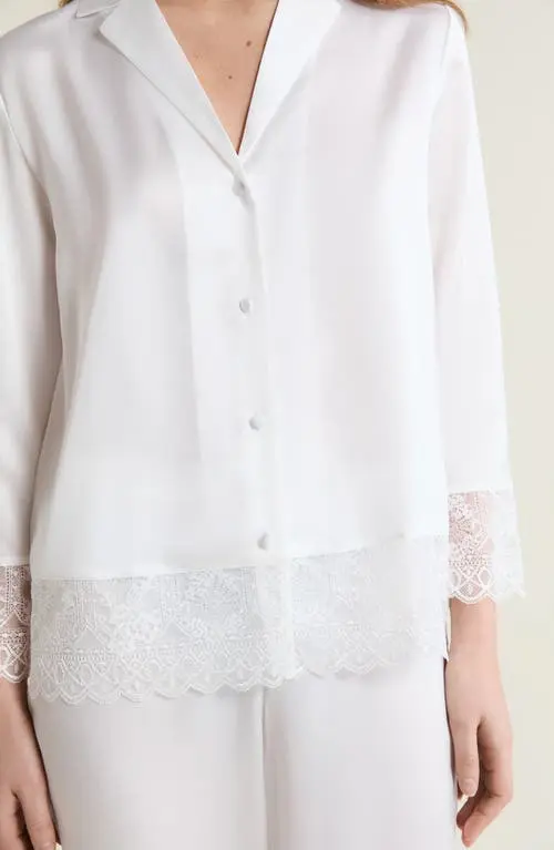ETAM Rencontre Lace Trim Chemise Button-up Pajama Shirt