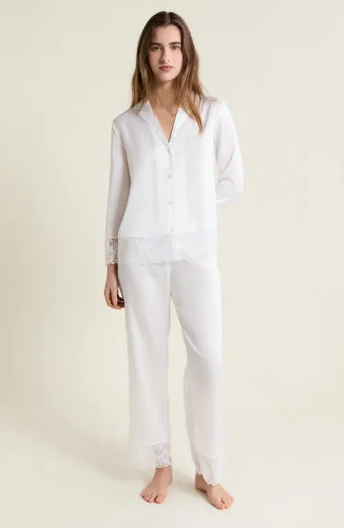 ETAM Rencontre Lace Trim Chemise Button-up Pajama Shirt
