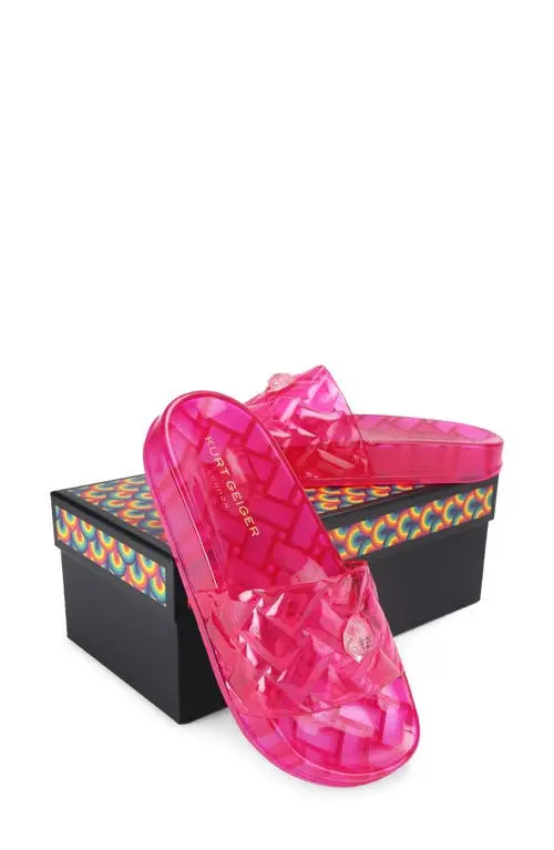 Kurt Geiger Meena Jelly Slide Sandal - Bright Pink