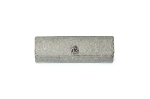 MICHELLE WILHITE Loulou Clutch With Embellished Knot Hardware - Bronze