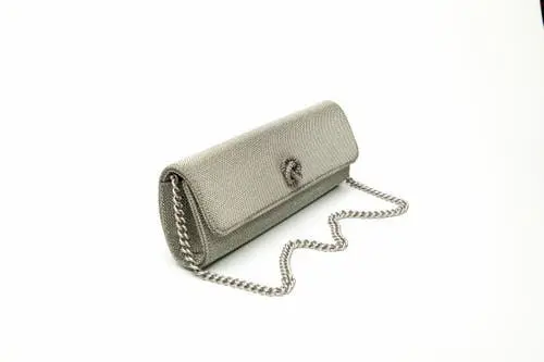 MICHELLE WILHITE The Loulou Clutch - Dark Silver