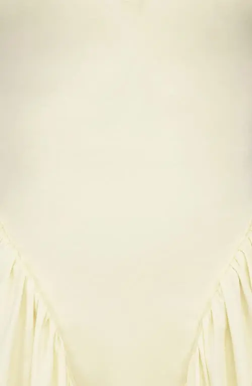 House Of Cb Marilyn Halterneck Cotton Blend Midi Dress - Lemon