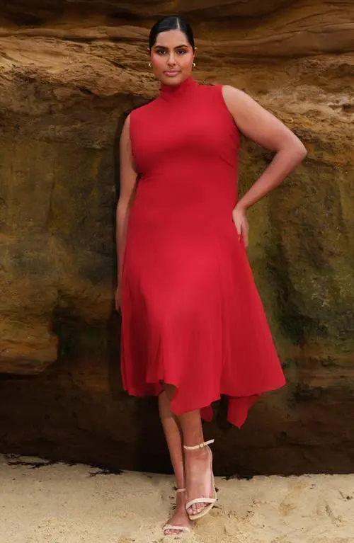 ESTELLE Holly Handkerchief Hem Midi Dress