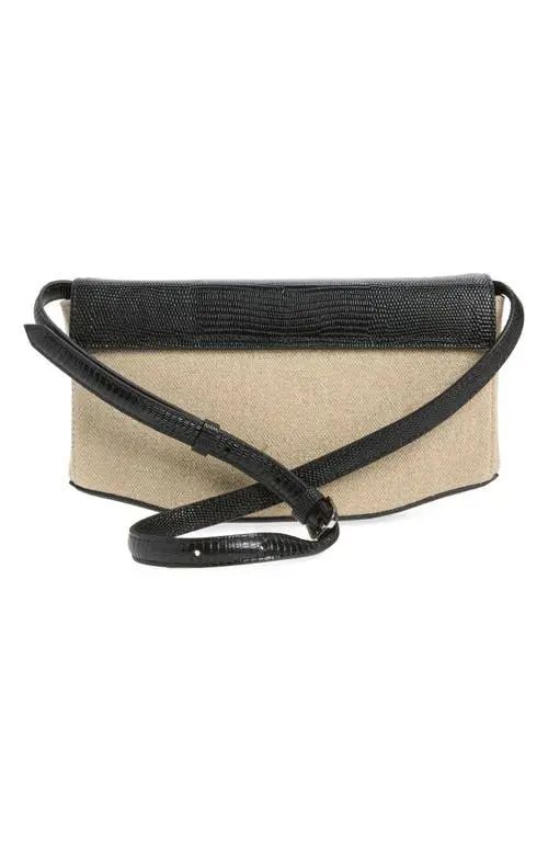 TOTEME Clip Canvas & Lizard Embossed Leather Top Handle Bag