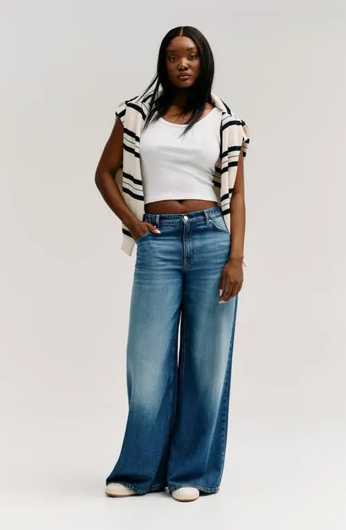 Guess Wide Leg Baggy Jeans With Relaxed Fading