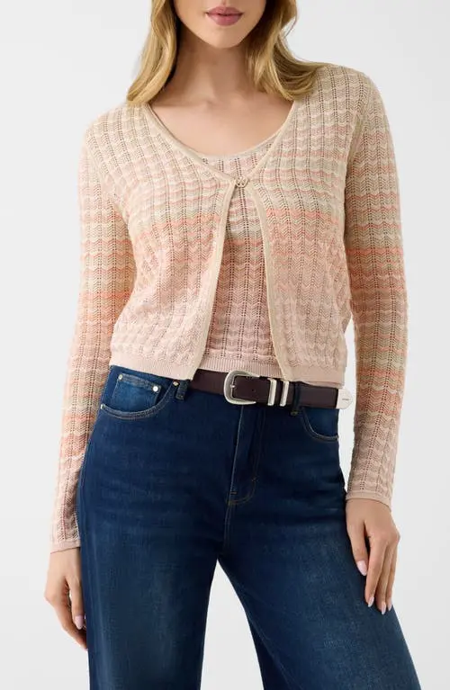 Guess Rosalyn Metallic Pointelle Cardigan - Pink