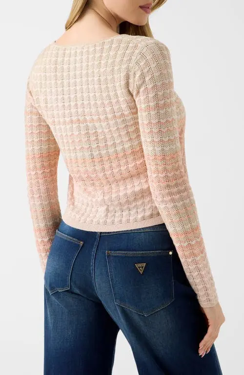 Guess Rosalyn Metallic Pointelle Cardigan - Pink