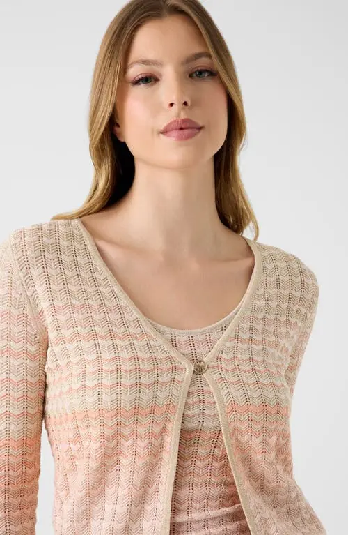 Guess Rosalyn Metallic Pointelle Cardigan - Pink