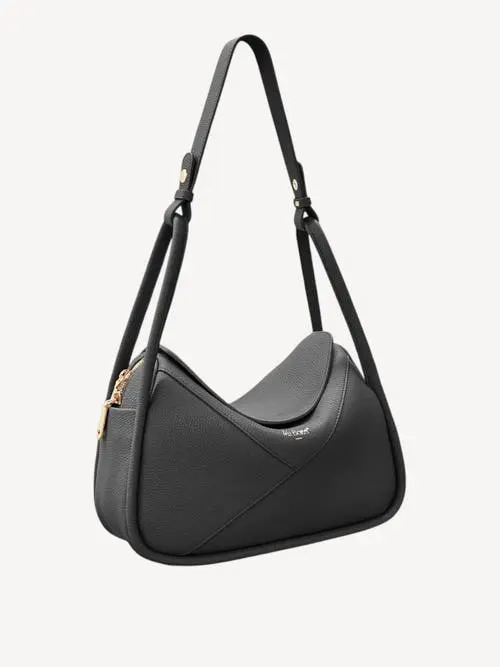 MI BOLSA LONDON Carnaby Genuine Pebble Leather Shoulder Bag