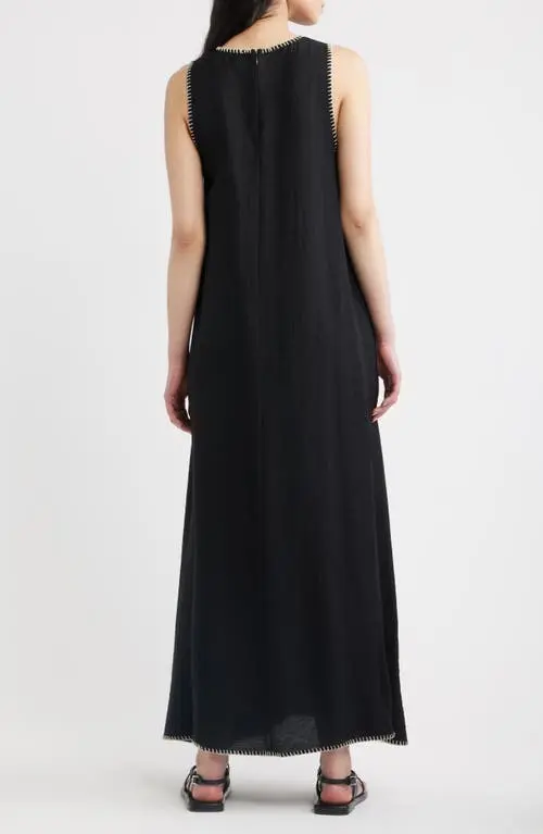 A.REN Clio Sleeveless Maxi Dress With Contrast Stitching