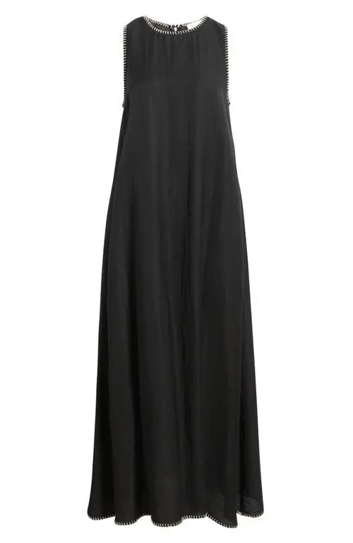 A.REN Clio Sleeveless Maxi Dress With Contrast Stitching