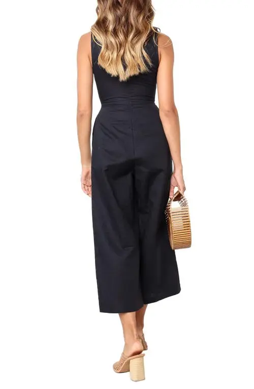 PETAL & PUP Sleeveless Jewel Neck Wide Leg Jumpsuit
