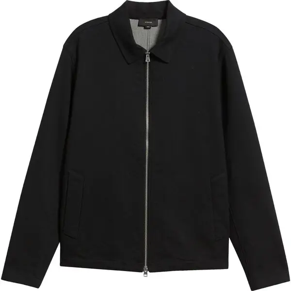 Vince Cotton Blend Zip Jacket - Black