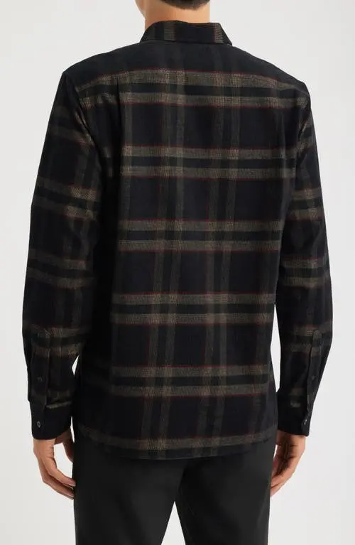 Vince Holme Plaid Cotton Corduroy Button-up Shirt - Terrapin Combo