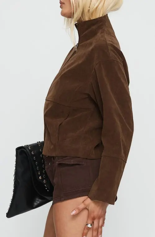 Princess Polly Jessalynn Faux Suede Full Zip Jacket