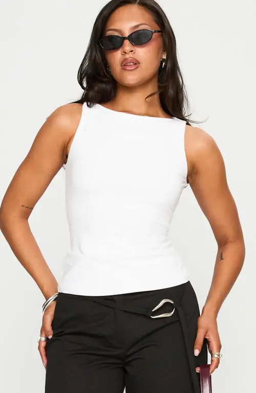 Princess Polly Ruched Sleeveless Top - White