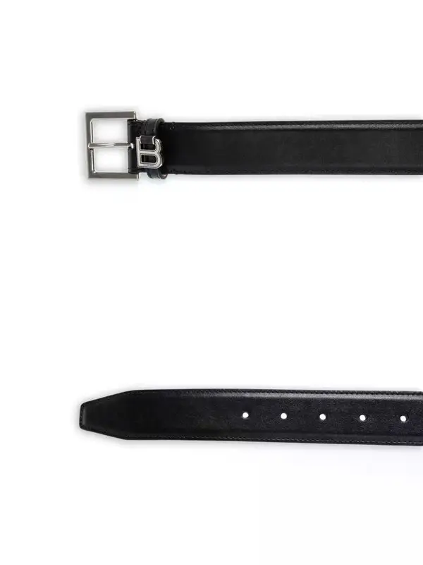Balenciaga Logo Plaque Leather Belt