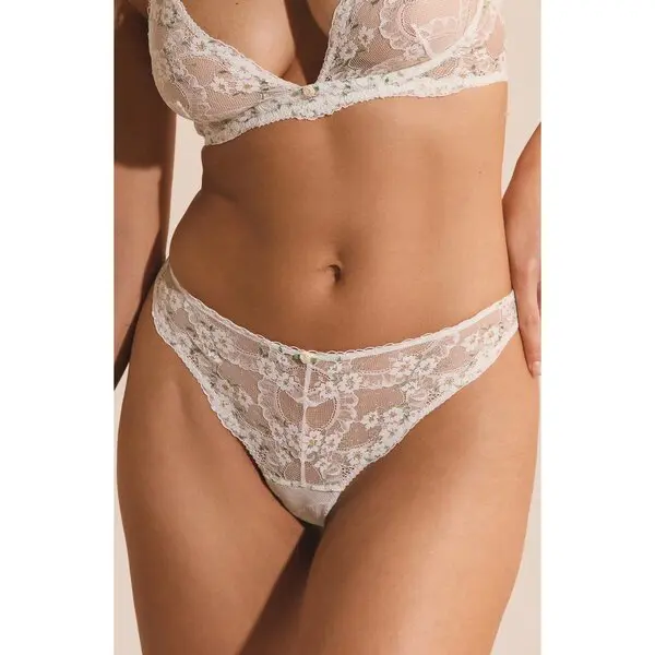 ETAM Bouquet Thong - White Multi