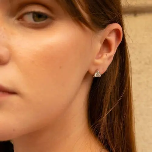 SPERO LONDON Triangle Sterling Stud Earring - Silver