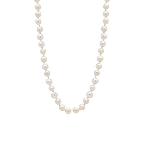 SPERO LONDON Small Natural Freshwater Real Pearl Strand Necklace - Silver