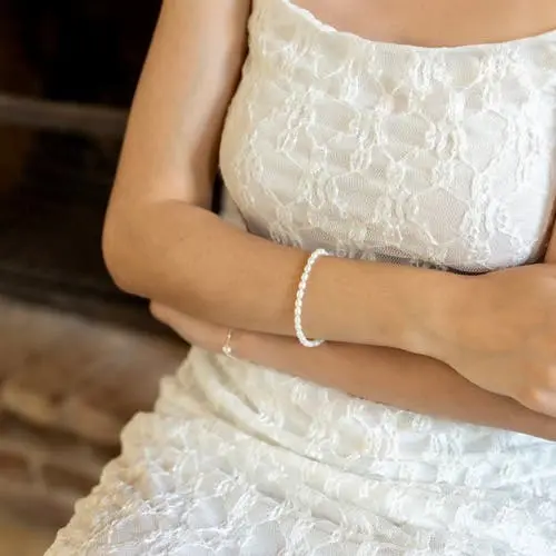 SPERO LONDON Natural Freshwater Seed Pearl Strand Bracelet With Sterling Accents