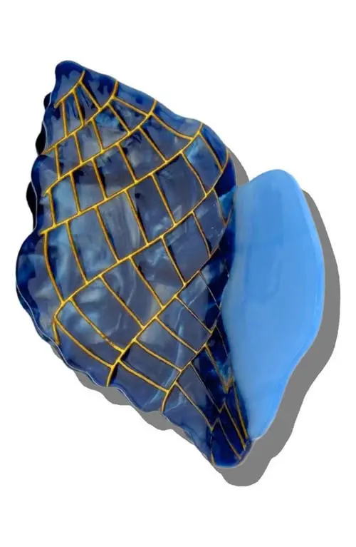 SOLAR ECLIPSE Tulip Conch Shell Hair Claw Clip - Blue