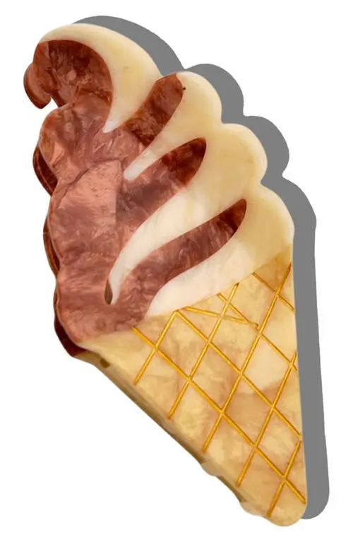SOLAR ECLIPSE Soft Serve Ice Cream Claw Clip - Brown/cream