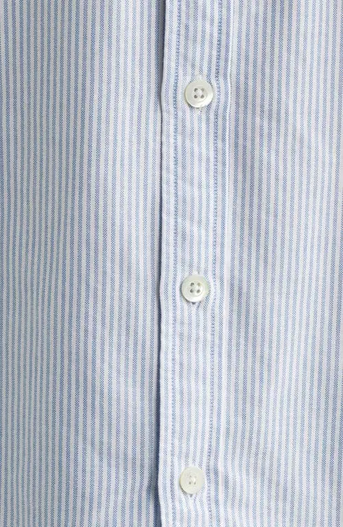 CORRIDOR Stripe Cotton Button-down Oxford Shirt - Blue