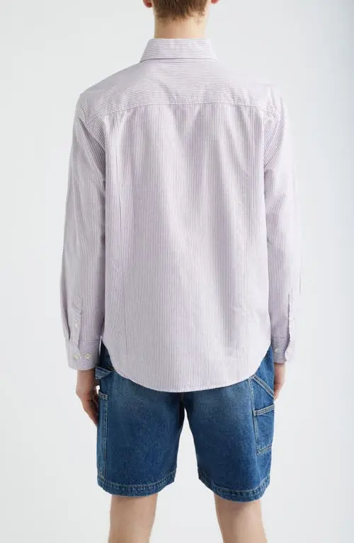 CORRIDOR Stripe Cotton Button-down Oxford Shirt