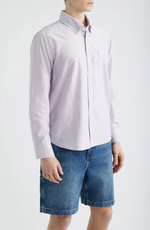 CORRIDOR Stripe Cotton Button-down Oxford Shirt