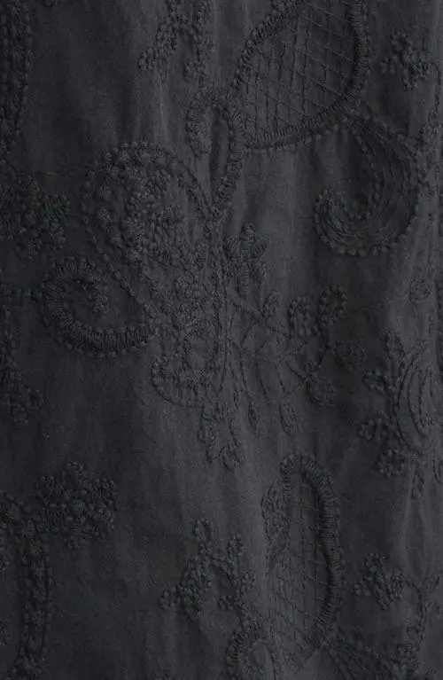 CORRIDOR Paisley Embroidered Cotton Camp Shirt - Black