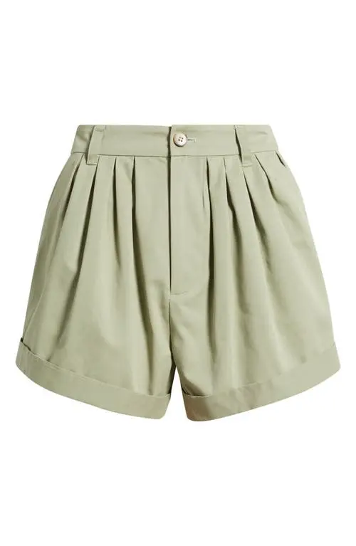 DÔEN Declan Pleated Cotton Shorts