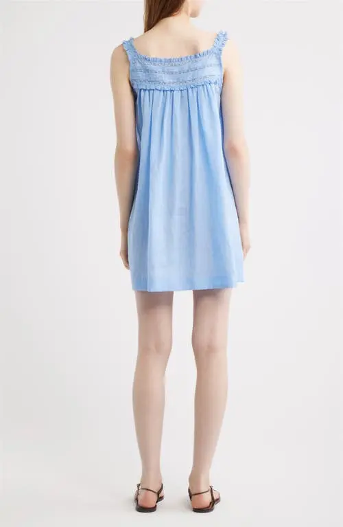 DÔEN Bea Pleat & Lace Detail Ramie Mini Dress