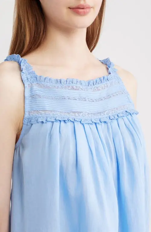 DÔEN Bea Pleat & Lace Detail Ramie Mini Dress