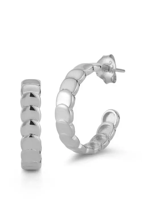 GLAZE JEWELRY Scallop Hoop Earrings - Silver