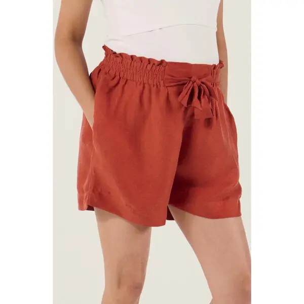CACHE COEUR Maternity Twill Smock Shorts Nubie - Copper