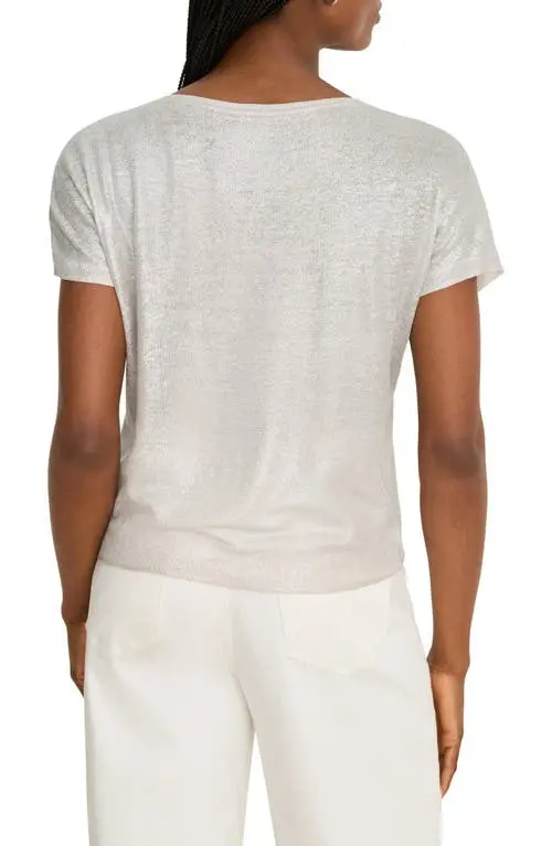 NIC+ZOE Glazed Featherknit Metallic Sweater