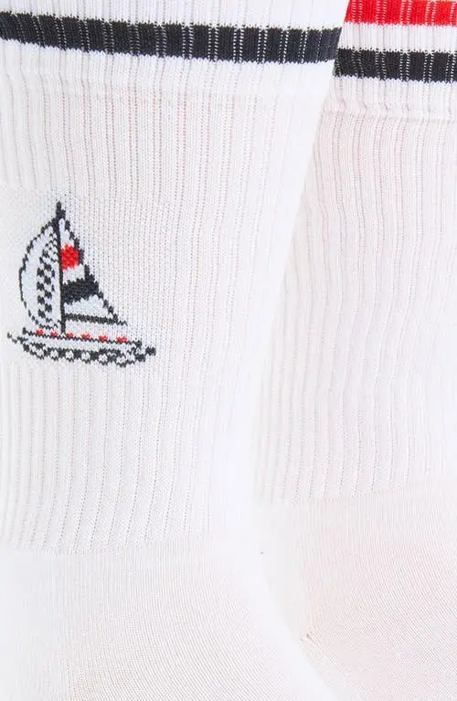 Thom Browne Intarsia Athletic Crew Socks - White