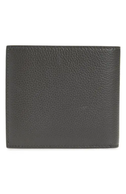 Thom Browne Pebbled Leather Bifold Wallet - Dark Grey