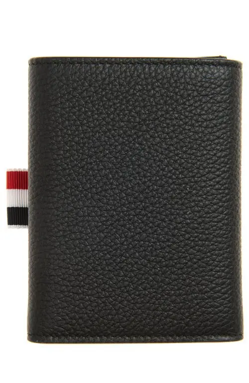 Thom Browne Snap Soft Pebble Leather Trifold Wallet - Black