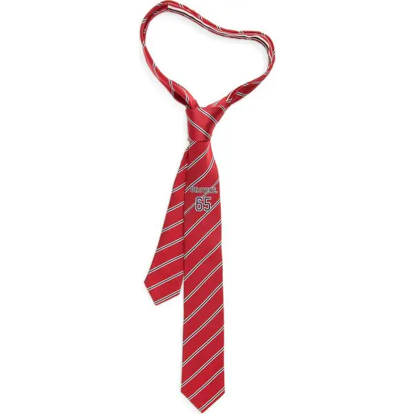 Thom Browne Jacquard Stripe Silk Tie - Red