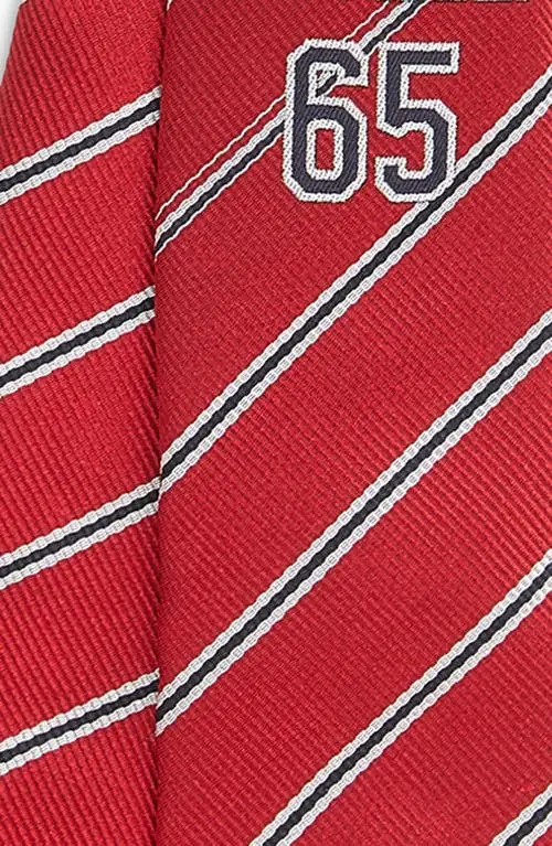 Thom Browne Jacquard Browne 65 Stripe Silk Tie - Red