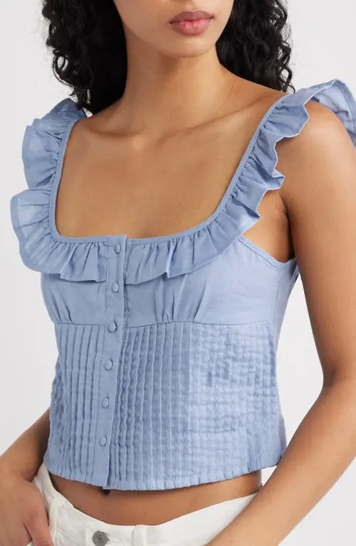 PETAL & PUP Dervla Pintuck Ruffle Tank