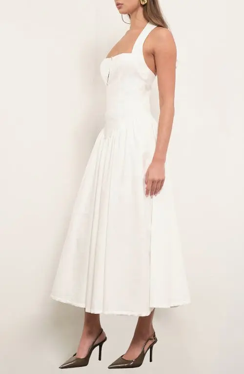 MAUDE CLUB Zoa Drop Waist Midi Dress