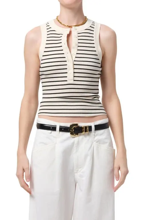 Citizens Of Humanity Caralyn Stripe Cotton Blend Tank - Quartz Stripe