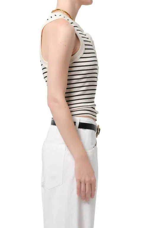 Citizens Of Humanity Striped Cotton Blend Tank - Quartz Stripe