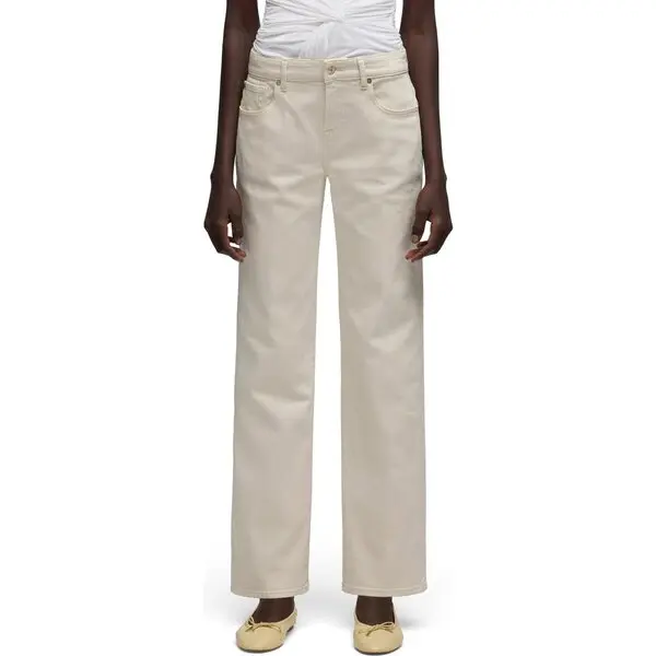 7 For All Mankind Calie Mid Rise Straight Leg Jeans - Moondust