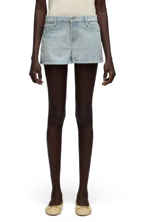 7 For All Mankind Low Rise Striped Denim Shorts - Stripes