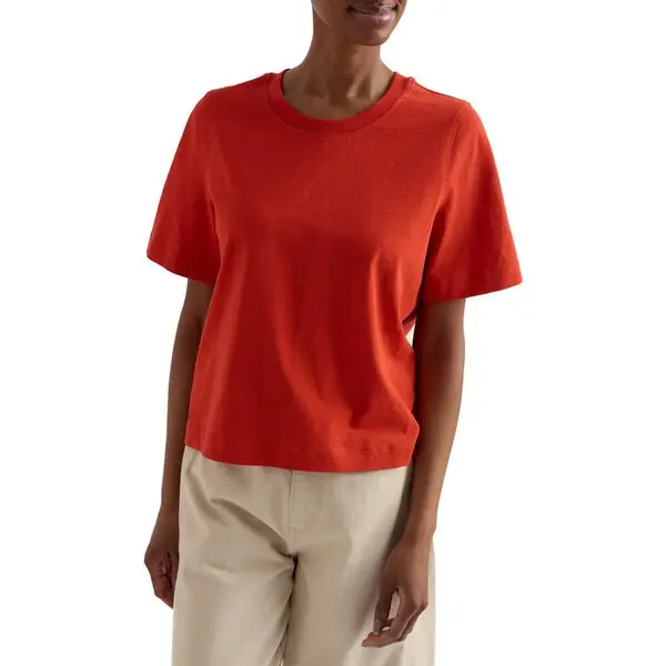 SEASALT CORNWALL Copseland Organic Cotton T-shirt - Brick