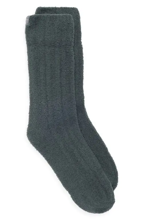 Barefoot Dreams Cozychic® Pointelle Crew Socks - Deep Juniper